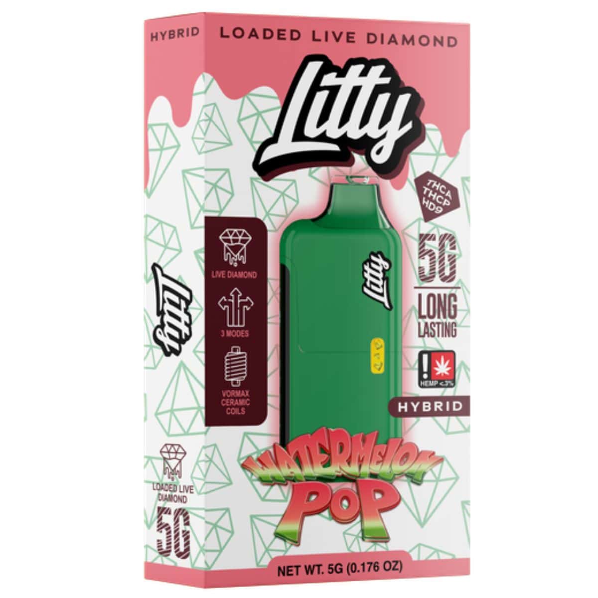 Litty Loaded Diamonds THCa Disposable Vape Pen 5g | 8 Strains | alt ...